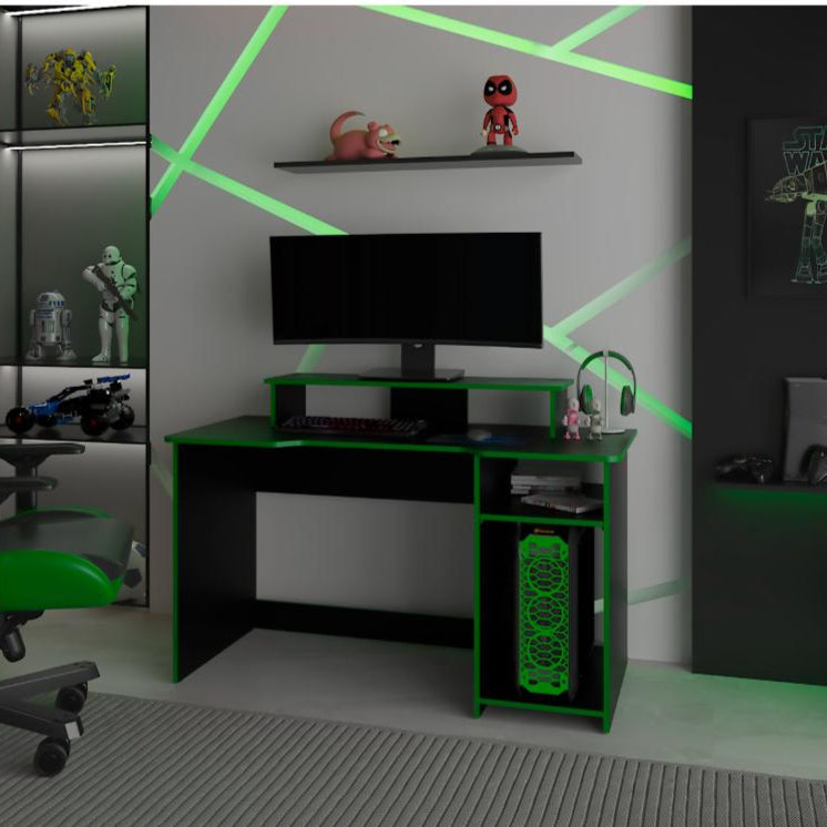 Escritorio Gamer Huni Wengue Verde – Cricket Home